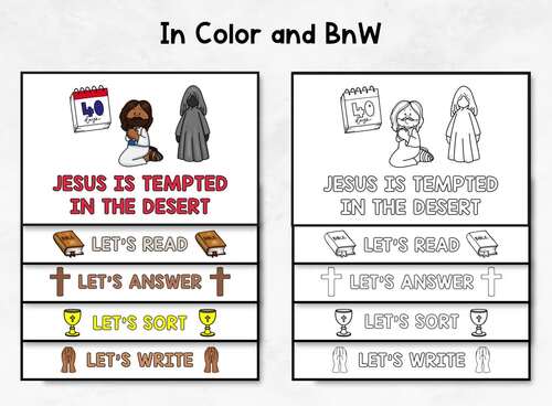 Jesus is Tempted in the Desert Bible Flipbook Craft Activity for Sunday ...