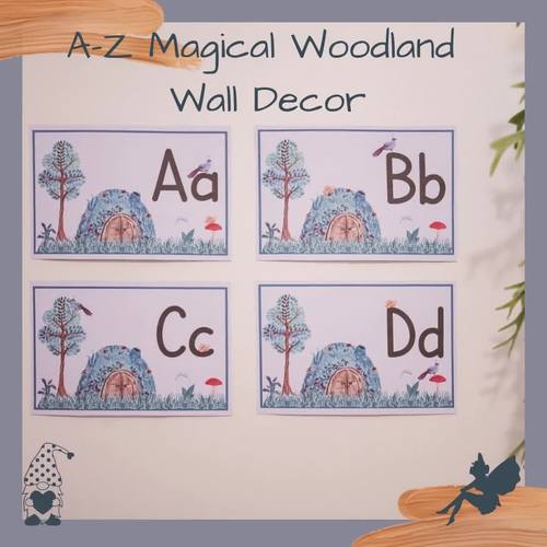 Woodland Alphabet A-Z Wall Decor Cards for Classroom ABC Display Posters