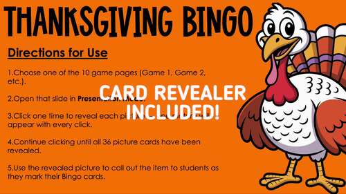 Thanksgiving Bingo Game | Turkey Themed | 32 Printable Cards + Digital ...