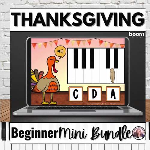 Thanksgiving Beginner Piano BOOM™ Cards MINI BUNDLE - 4 Digital Music ...