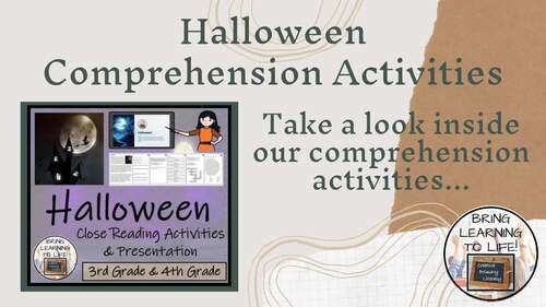 Halloween Close Reading Passage & Comprehension Activities | 3rd–4th Grade