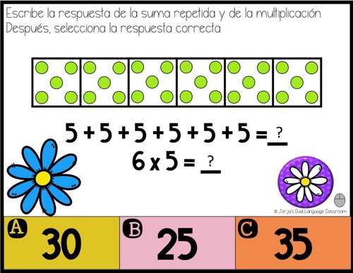 Suma repetida y multiplicación DIGITAL by Jorja's Dual Language Classroom