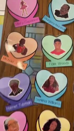 Valentine's Day Decor | Black History Month Bulletin Board, Door Decor ...