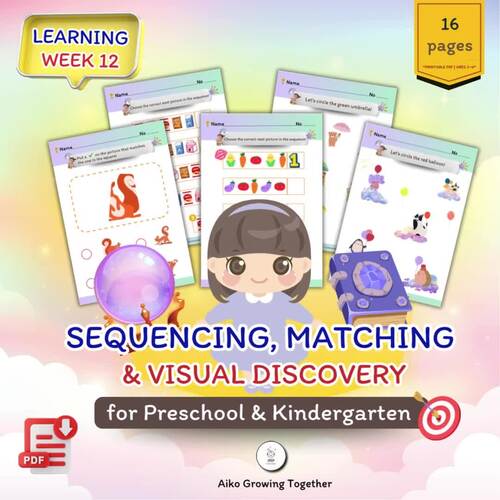 Preschool Worksheets Week 12 Sequencing Matching Visual Discrimination ...