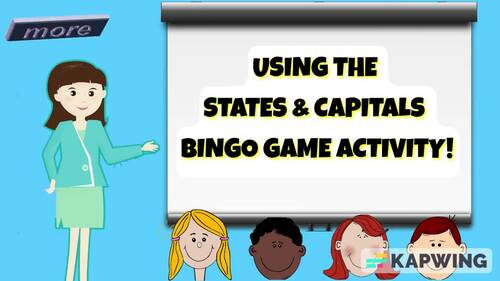 US History States and Capital Cities Digital Bingo Game SOCIAL STUDIES