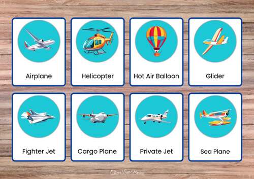 Air Transportation Flashcards - Air Transport Vehicles For Kids | TPT