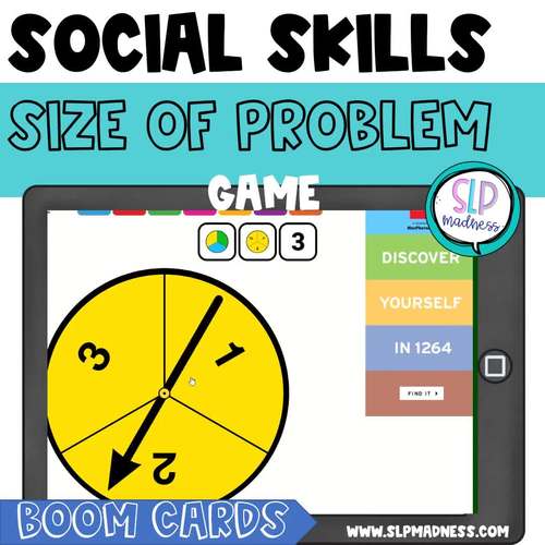 No Prep Social Skills Size of the Problem Boom Card Speech Therapy Game