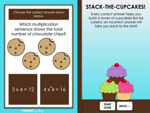 Multiplication with Equal Groups Digital Math Game for Google Slides