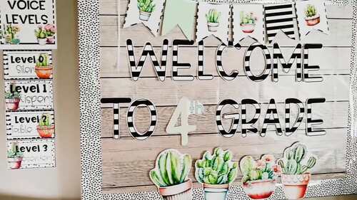 Editable Back to School Bulletin Board Set in Cactus Theme Easy Print ...