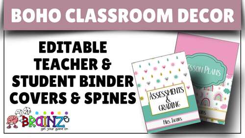 Bright Pastel Rainbow Editable Binder Covers and Spines | Classroom ...