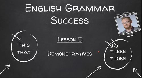 ESL Grammar Video Guide + Worksheet | Demonstratives | Google Slide