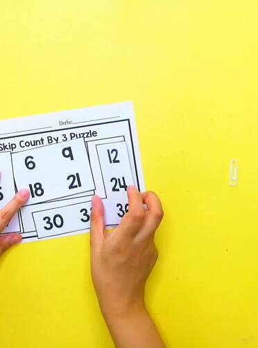 Skip Counting Puzzle Cut and Paste Activity by The Joy in Teaching