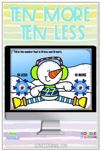 First Grade Math Ten More and Ten Less DISTANCE LEARNING | TpT