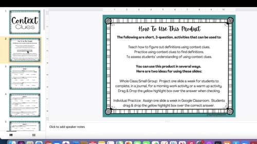 Context Clues | Worksheets | Google Classroom by Happy Reading With Katie