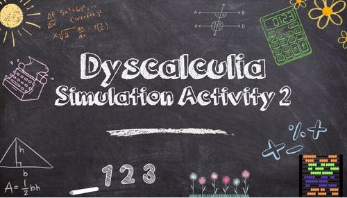 UPDATED Dyscalculia Simulation Activity #2 by Created by Kellane