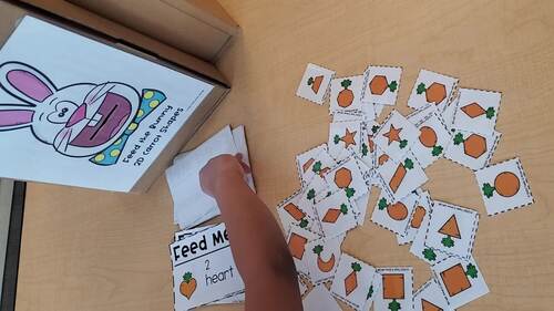 Easter Feed the Bunny 2D Carrot Shapes Feed Me Activity by Teach 2 Grow ...