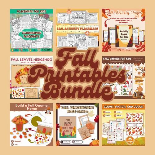 Fall and Thanksgiving Mega Bundle by Little Hands Learning Co | TPT