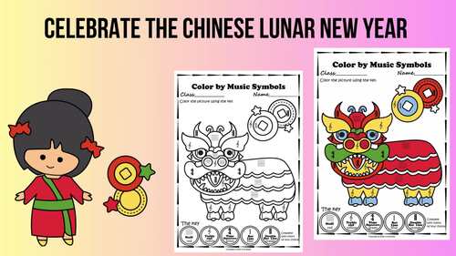 Chinese New Year 2025 Music Coloring Sheets Pack | Lunar New Year Music
