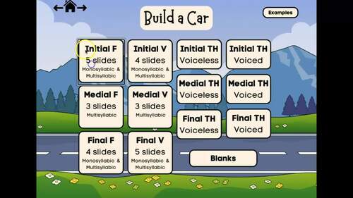 Build a Car BOOM Cards™ F, V, and TH Sounds - Articulation Activity