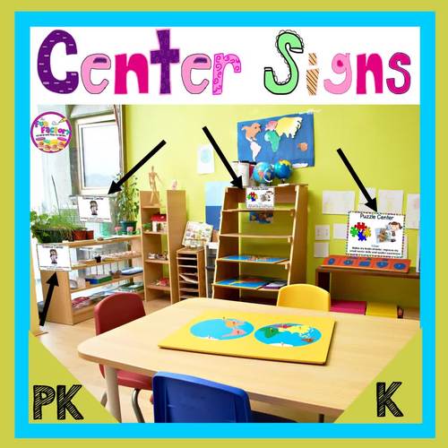 Editable PreK & Kindergarten Center Labels - I Can Statements & Center ...