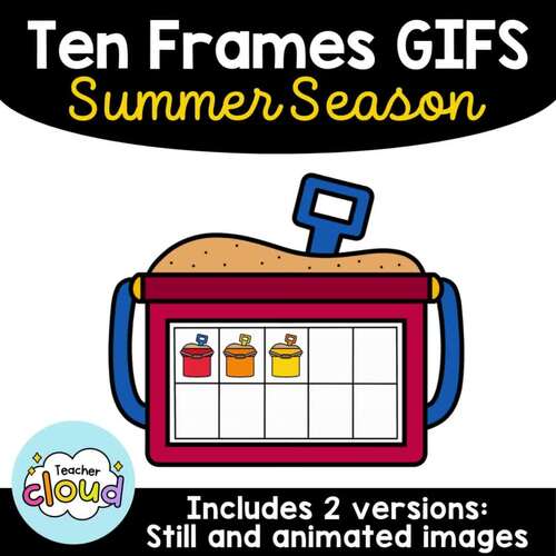 Summer Theme Ten Frames Animated GIFS and Clip Art by Teacher Cloud