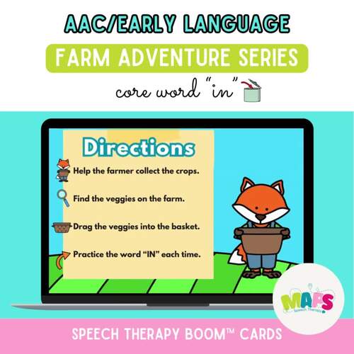 Farm Adventure Boom™ Card Series | Core Word "IN" Activity | TPT