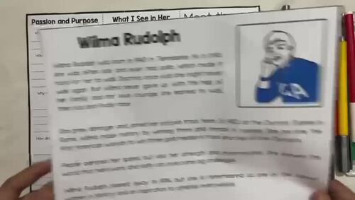 Wilma Rudolph Womens History Month Black History Month Craft Activities