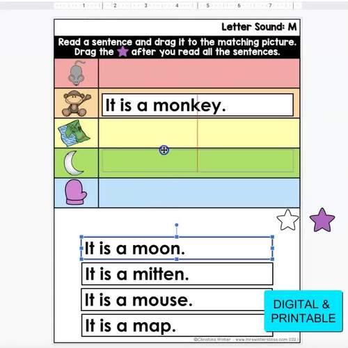 Alphabet Activities - Decodable Read and Match Sentences | TPT