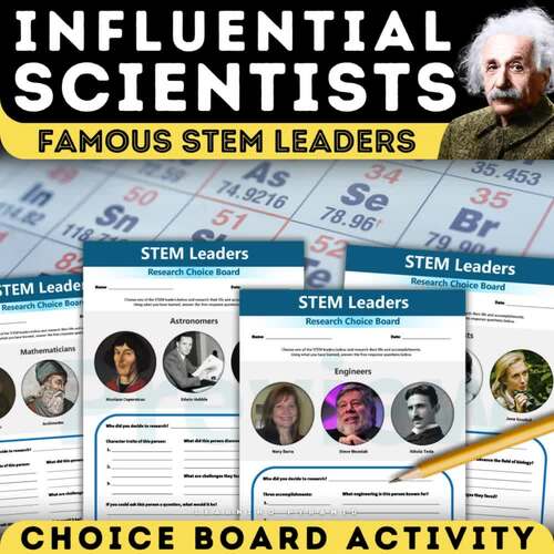 Famous Scientists and Inventors Choice Board Research Activity STEM Science