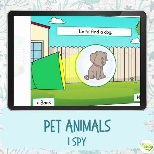 Flashlight Search I Spy Pet Animals Vocabulary Boom Cards™ | TPT