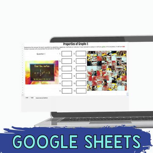 Properties of Graphs Set 1 Digital Picture Unscramble using Google Sheets