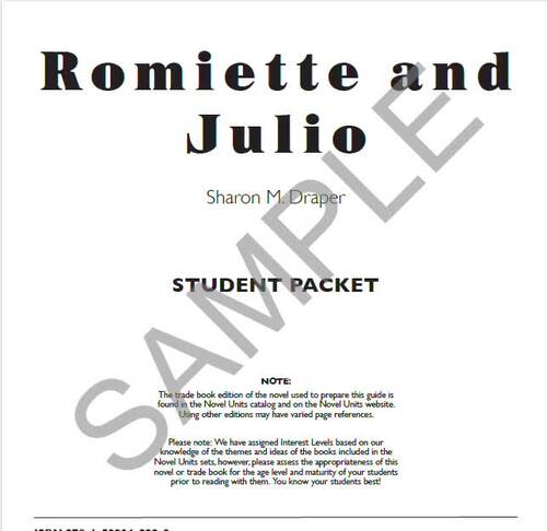 Romiette and Julio Novel Units® Student Packet Novel Study | TPT