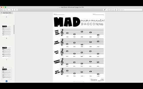 Mad Music Minute | Printable by musicpluscoffee | TPT