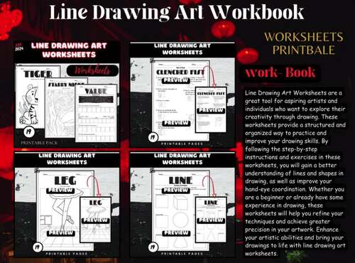 Line Drawing Art Worksheets activities for kids by English For Kids ABC