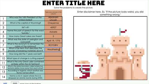 Summer Bundle | Blank Digital Pixel Art Template | Editable | Personal Use