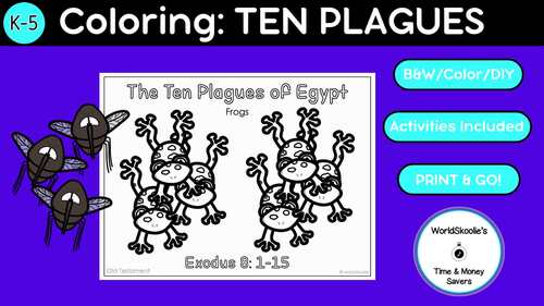 Bible Coloring Pages: The 10 Plagues of Egypt by WorldSkoolie | TPT