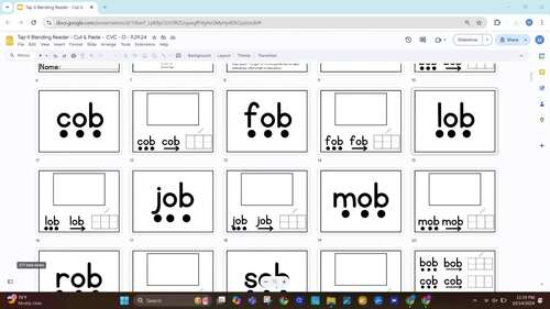 Blending CVC Word Tap It Emergent Reader | Short O CVC Word Worksheets ...