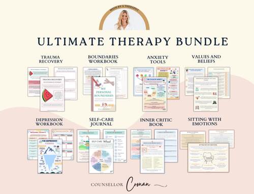 Self-Therapy bundle, boundaries, ACT therapy, anxiety, depression, worries