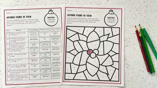 Christmas Coloring Pages Language Arts Color by Number | TpT