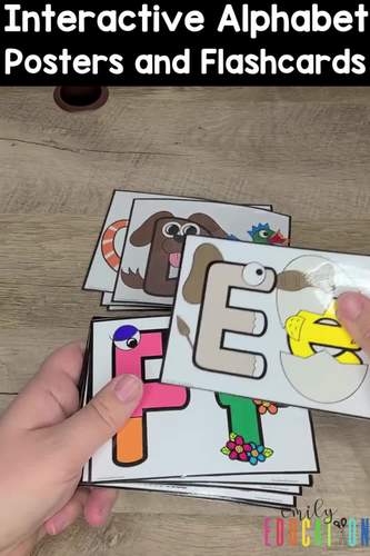 Interactive Alphabet Posters Alphabet Flashcards Uppercase and Lowercase