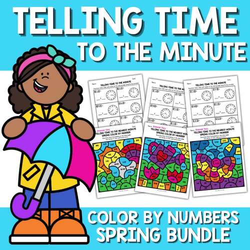 Time to the Minute | 3rd Grade Math | Spring Color by Number Activities ...