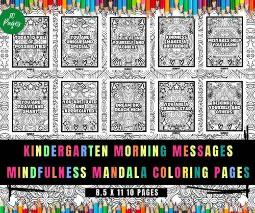 Kindergarten Morning Message, Encouraging Affirmations Coloring Sheets ...