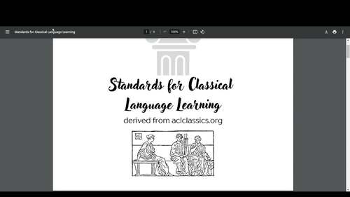 Classical Language Learning Standards Booklet by Magistra Mode | TPT