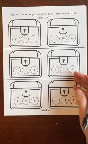 Math Treasure Coin Math Addition Logic Puzzle Number Counting ...