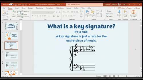 Sharp Major Key Signatures - Teaching PowerPoint by Chorus with Caroline