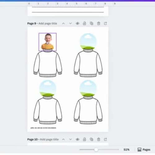 Ugly Christmas Sweater Ornament Template, Coloring + Writing Activity ...