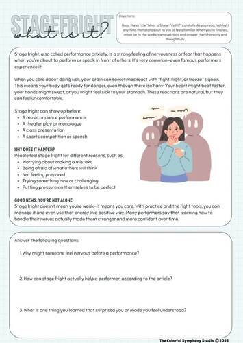 Performance Anxiety Toolkit |Stage Fright SEL for Music, Drama & Public ...
