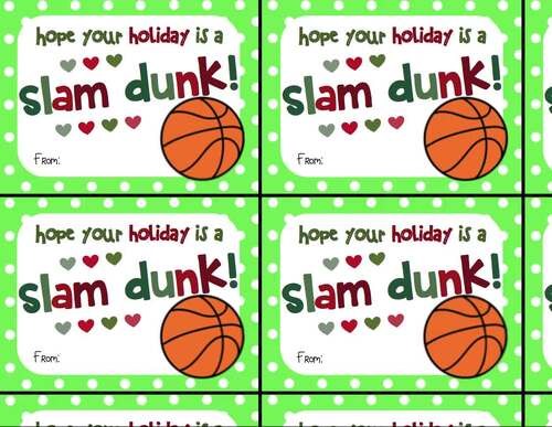 Basketball (Fidget Toy/Stress Ball) Winter Holiday Gift Tag- Hope your ...