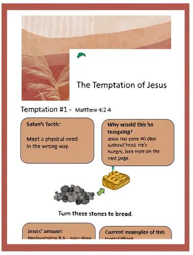 Jesus’ Temptation in the Wilderness | Bible Study Guide | Printable ...