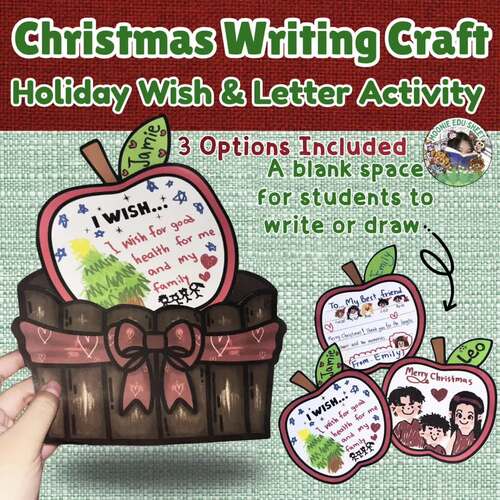 Christmas Writing Craft Holiday Wish and Letter Display Baske K-3rd Grade